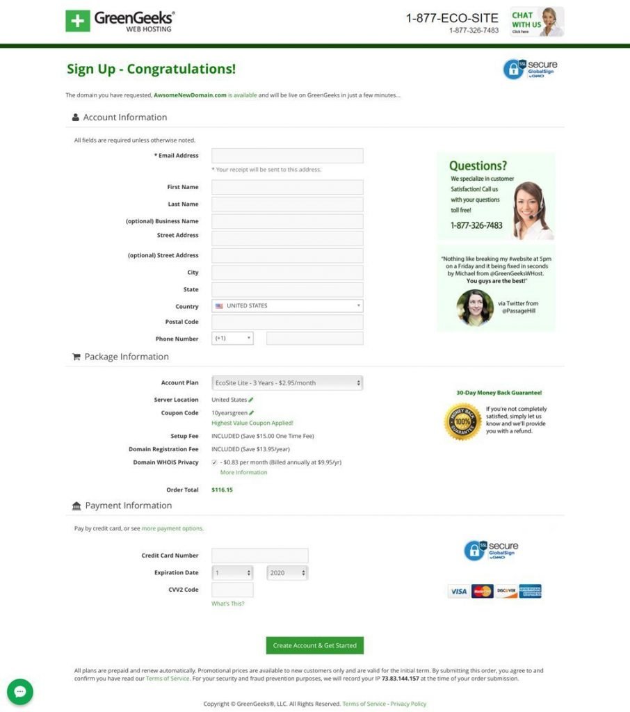 Create a WordPress Website with GreenGeeks Eco Hosting Company