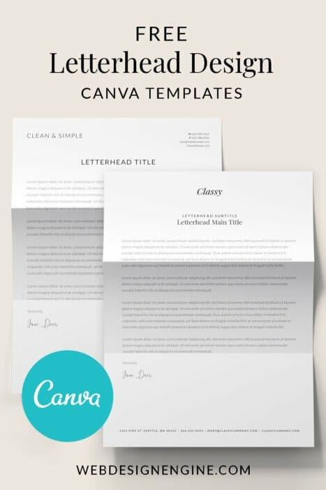 Free Canva Letterhead Templates · WEB DESIGN ENGINE